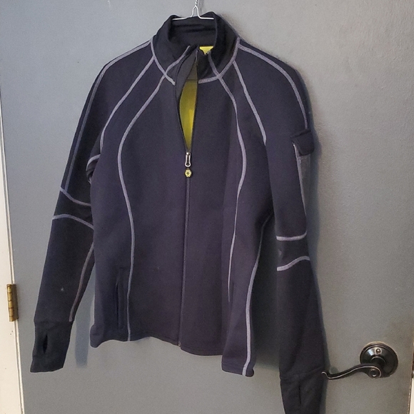 Zaggora | Jackets & Coats | Black Lightweight Zipup Jacket With High ...
